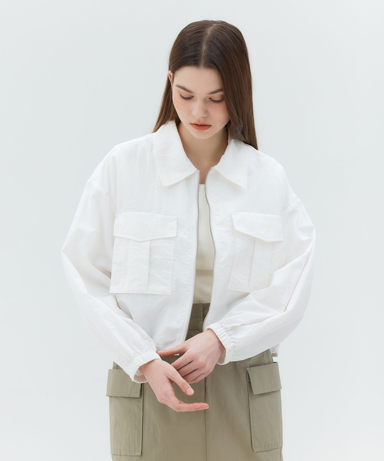 MUSINSA | MINDBRIDGE WOMEN [W] String Zip-up Jumper - 2color MYJP3201