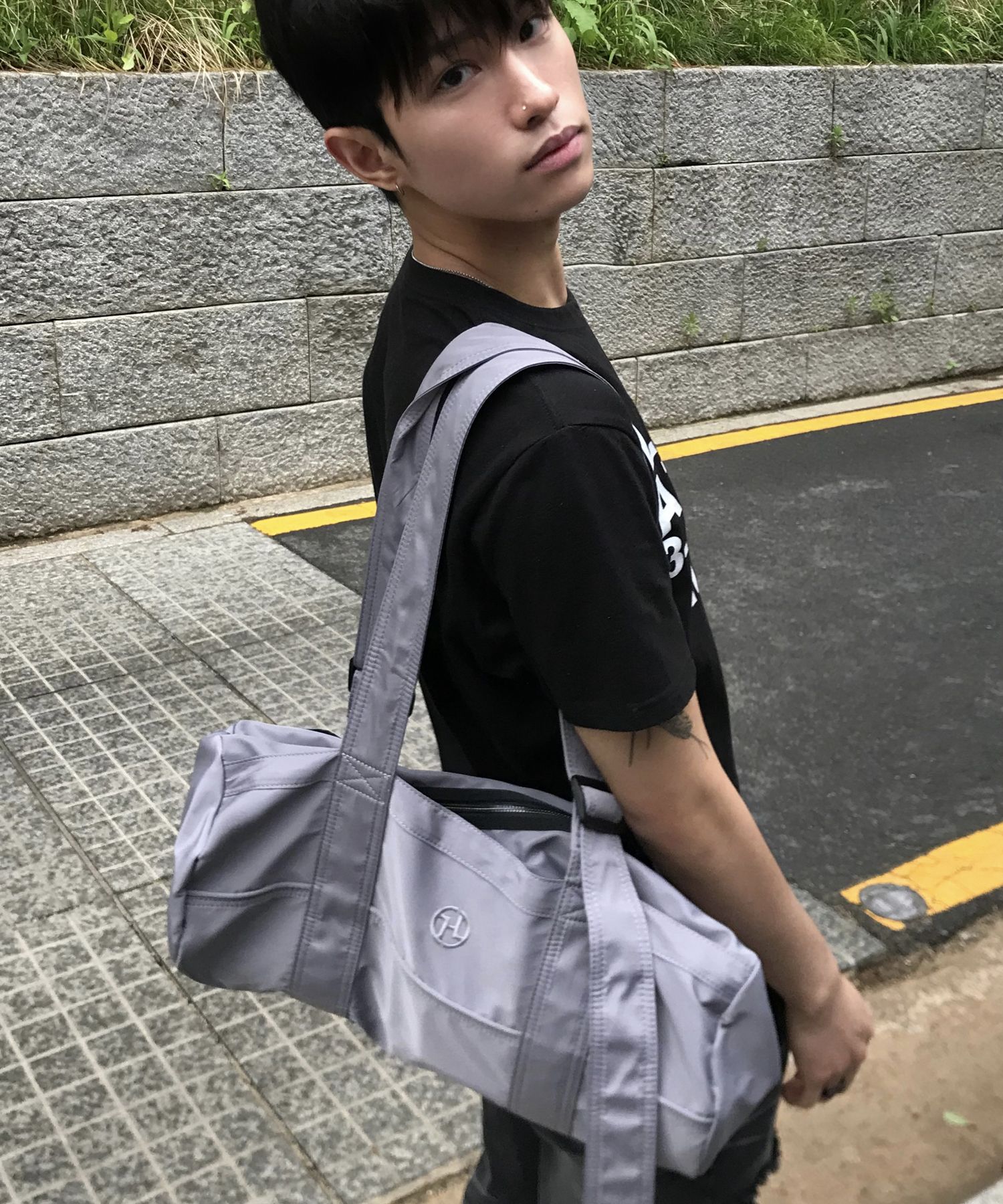 MUSINSA | HEDER HELEN BAGUETTE MULTI BAG GREY