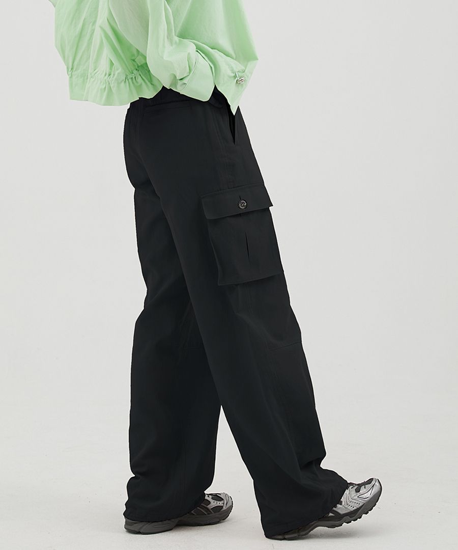 MUSINSA | ACOVER Velcro Cargo Cooling Pants Black