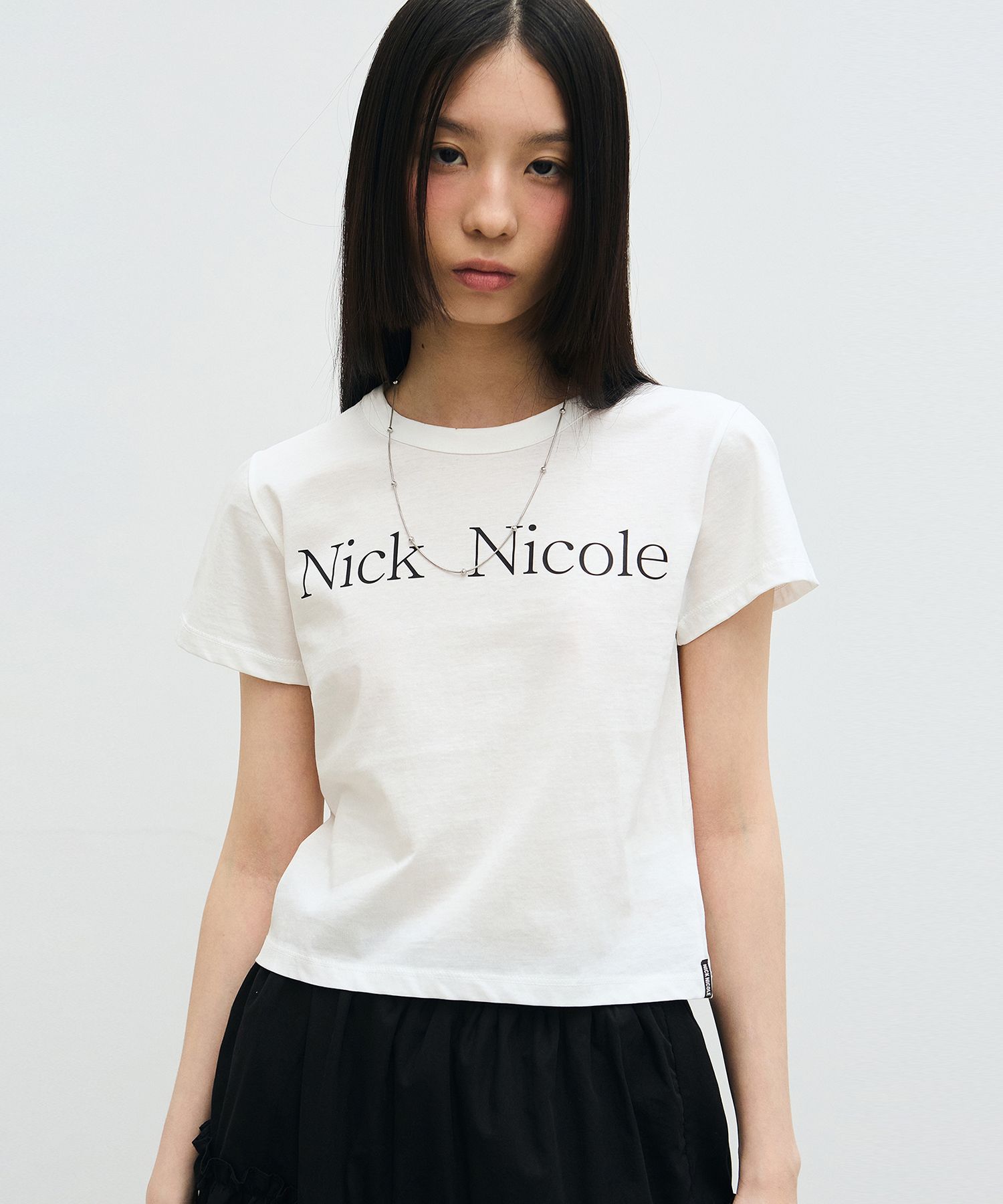 MUSINSA | NICK&NICOLE NICOLE SIGNATURE CROP TOP_WHITE
