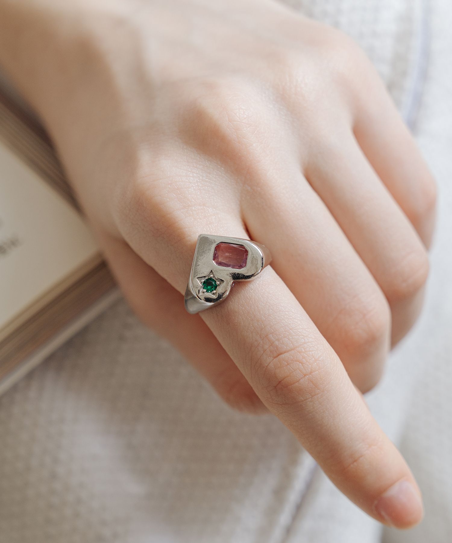 MUSINSA公式 | SCALETTO WIL404 Heart Color Cubic Ring