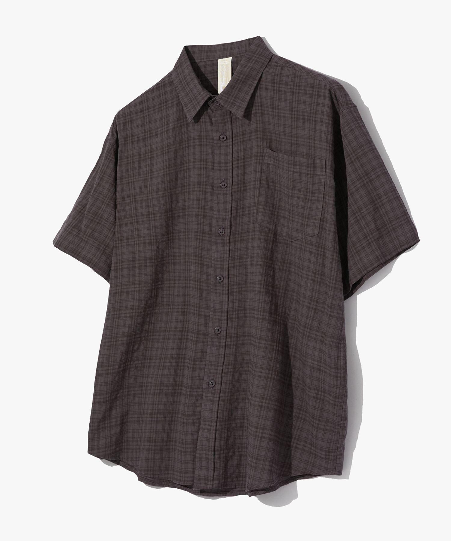 MUSINSA | COFWI Nimbo Checkered Half Shirt Dark Gray