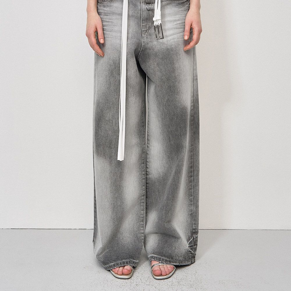 MUSINSA | LCDC TM HAND BRUSHED WIDE-LEG DENIM (GREY)