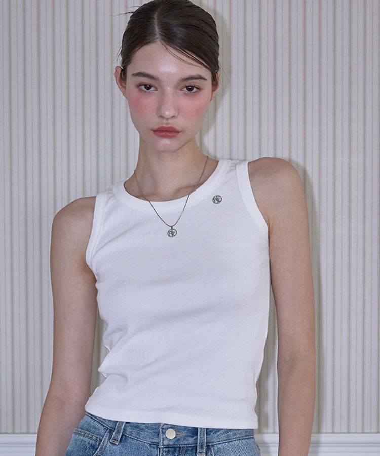 MUSINSA公式 | ROSÉ FRANTZ Silver Point Sleeveless [White]