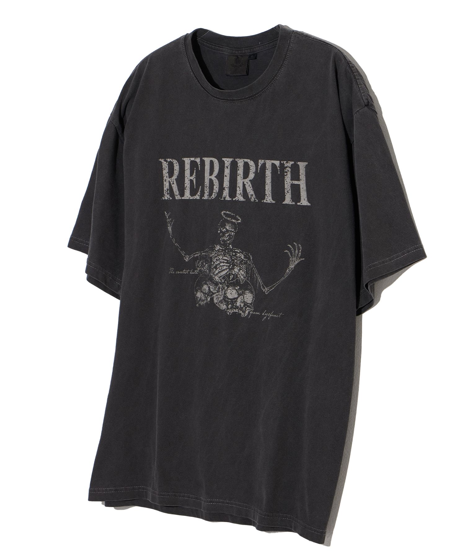 MUSINSA | DYSFUNCT Rebirth Pigment T-shirt (CHARCOAL)