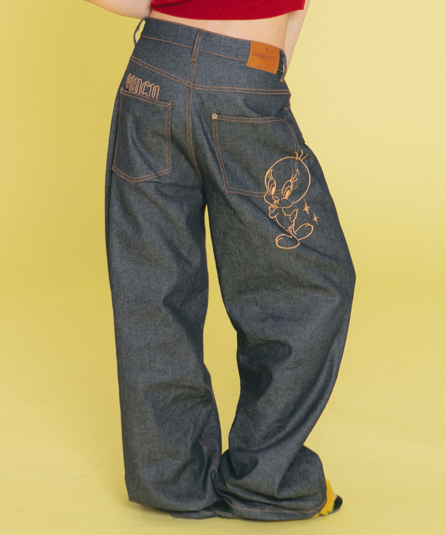 MUSINSA | FANCY CLUB [FANCY x TW] Tweety Oversized Raw Denim Pants