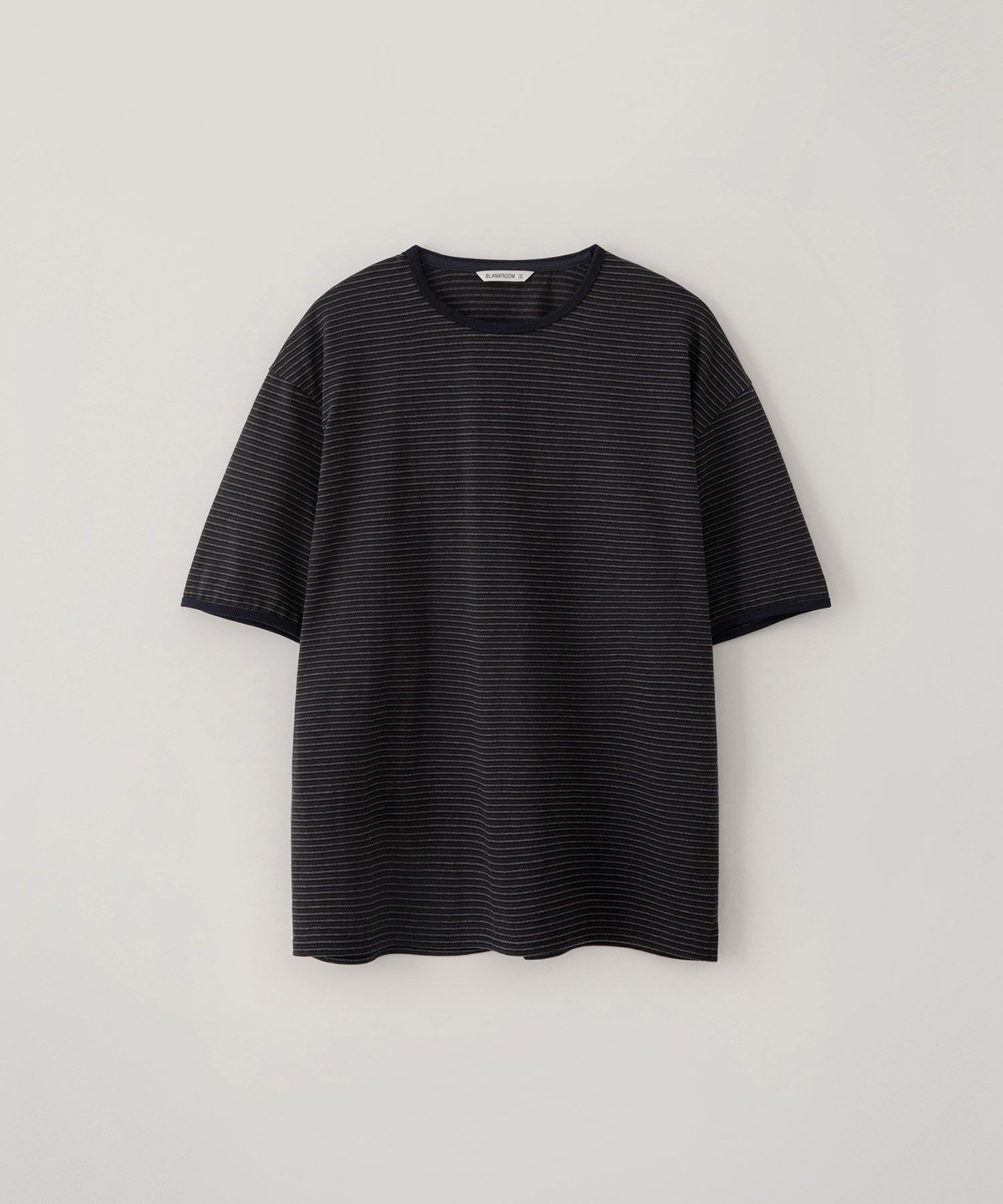 MUSINSA | BLANKROOM Pencil Stripe Half Tee_ROYAL NAVY