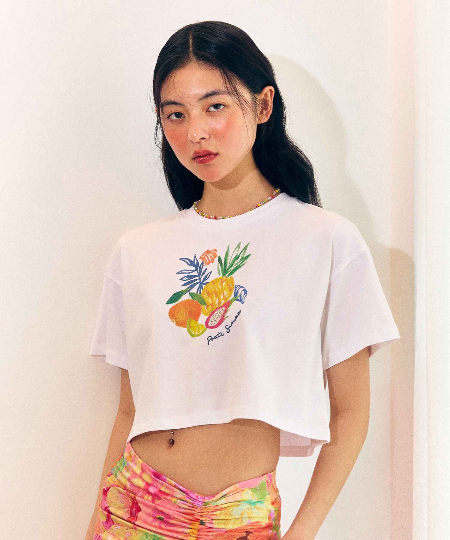 MUSINSA | LOOPLOOP Fruitya Cropped T-Shirt [Ivory]