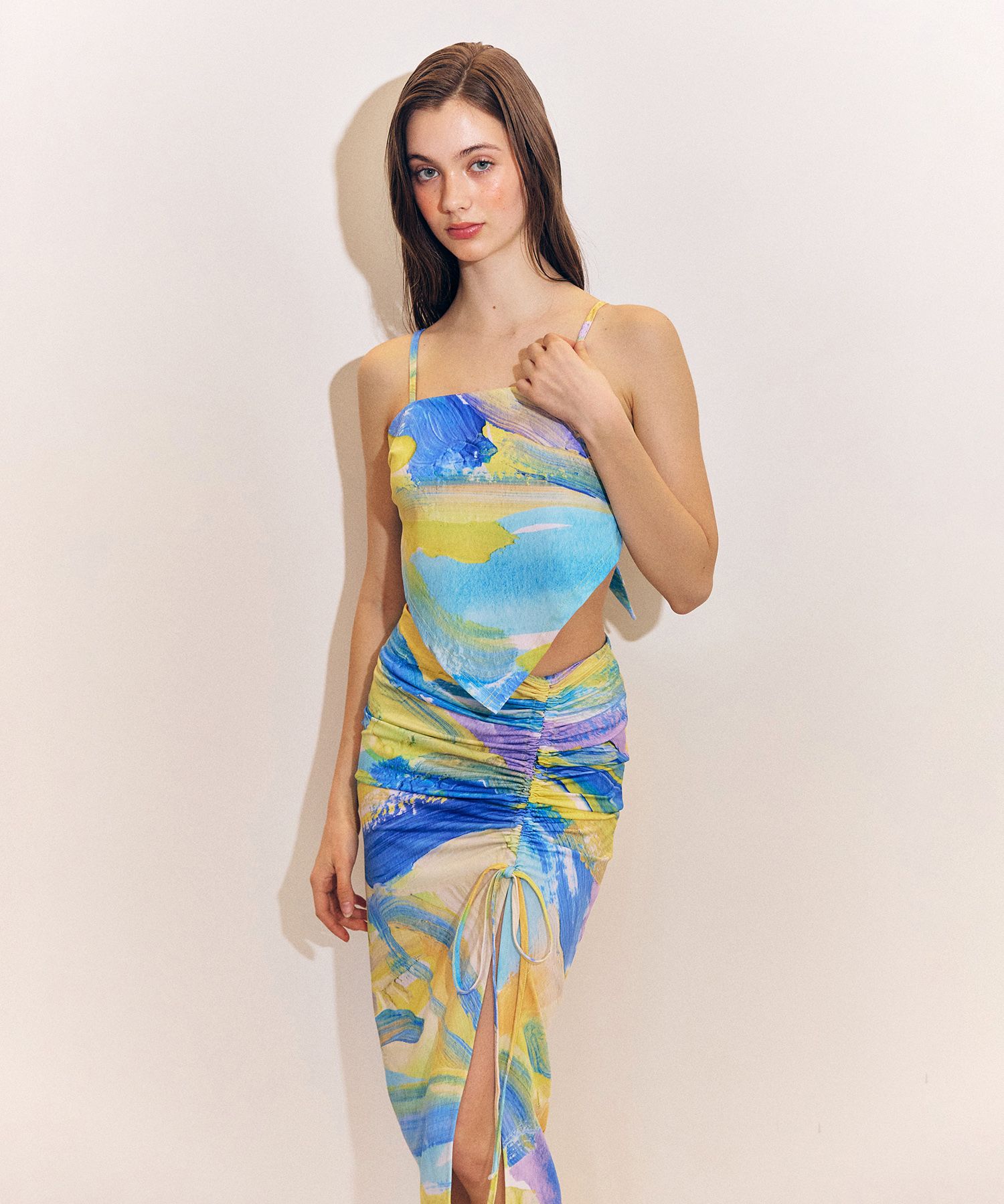 MUSINSA公式 | LOOPLOOP Drapping long skirt [Summer Poem]