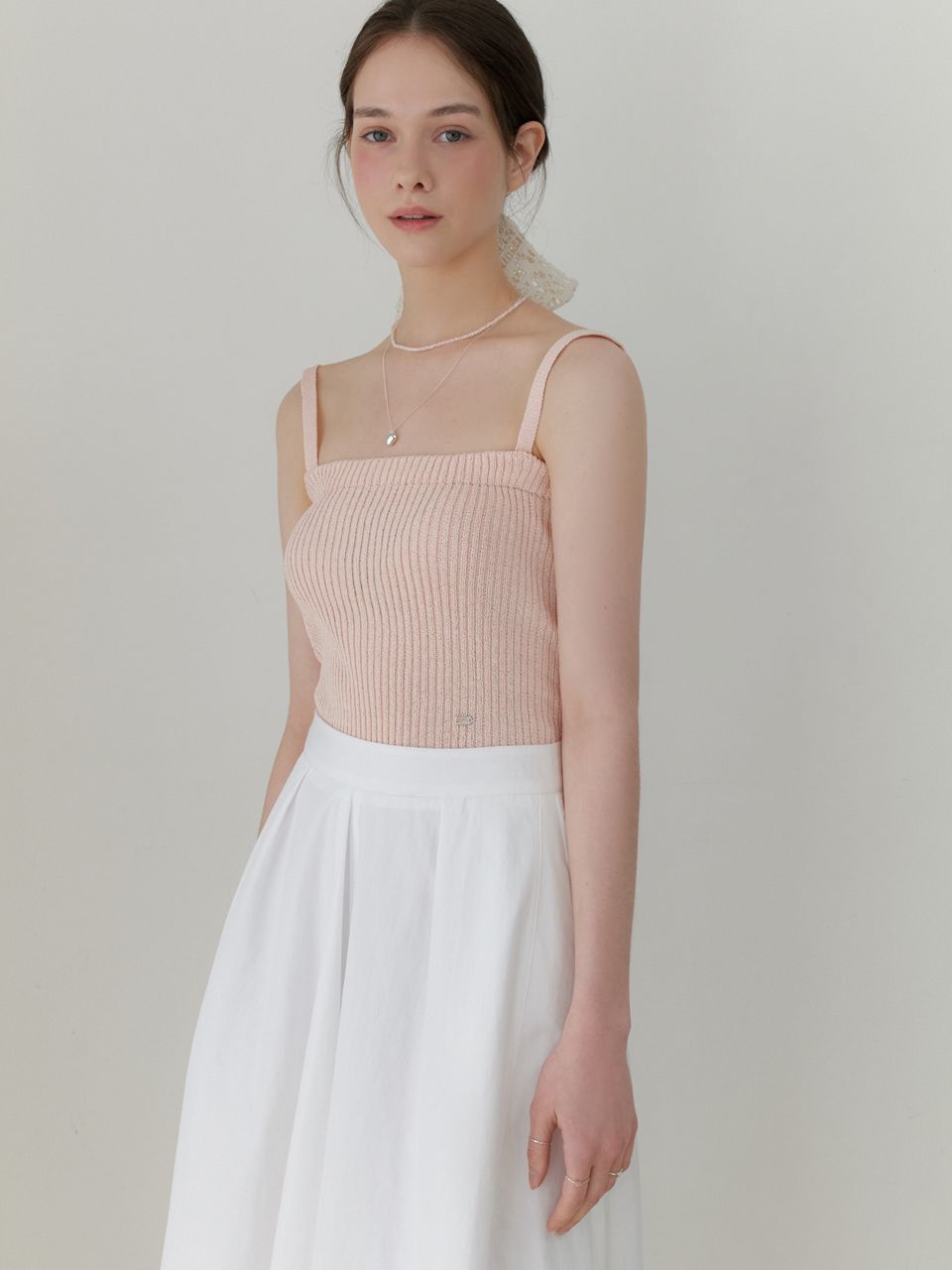 MUSINSA | RE L Jelly knit top_2way (peach)