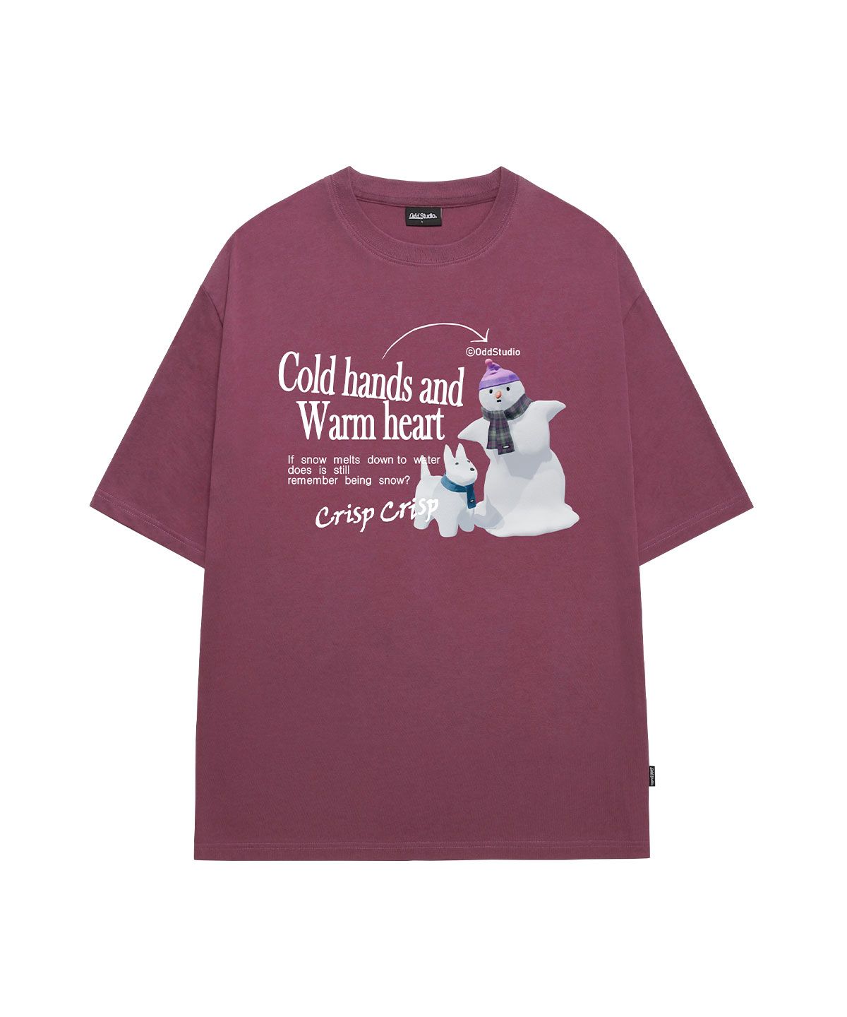 MUSINSA | ODDSTUDIO Nerd Snowman Graphic Overfit T-shirt - PLUM
