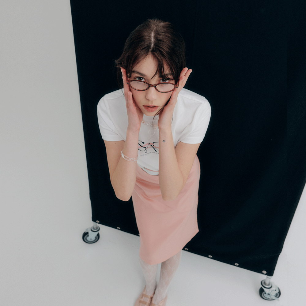 MUSINSA | Sage STRING SATIN HALF SKIRT - PINK