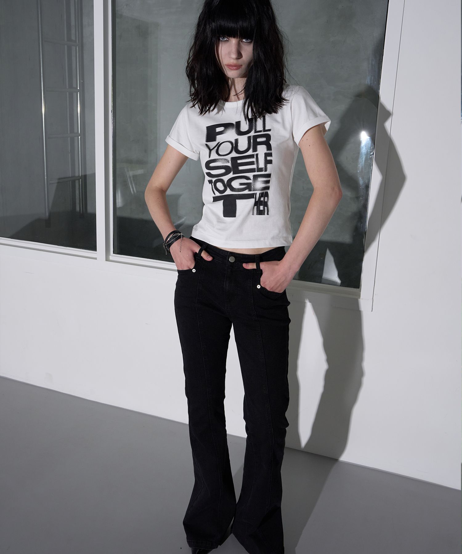 MUSINSA公式 | HELENE PARIS SELF TOGETHER Artwork Half Sleeve [White]