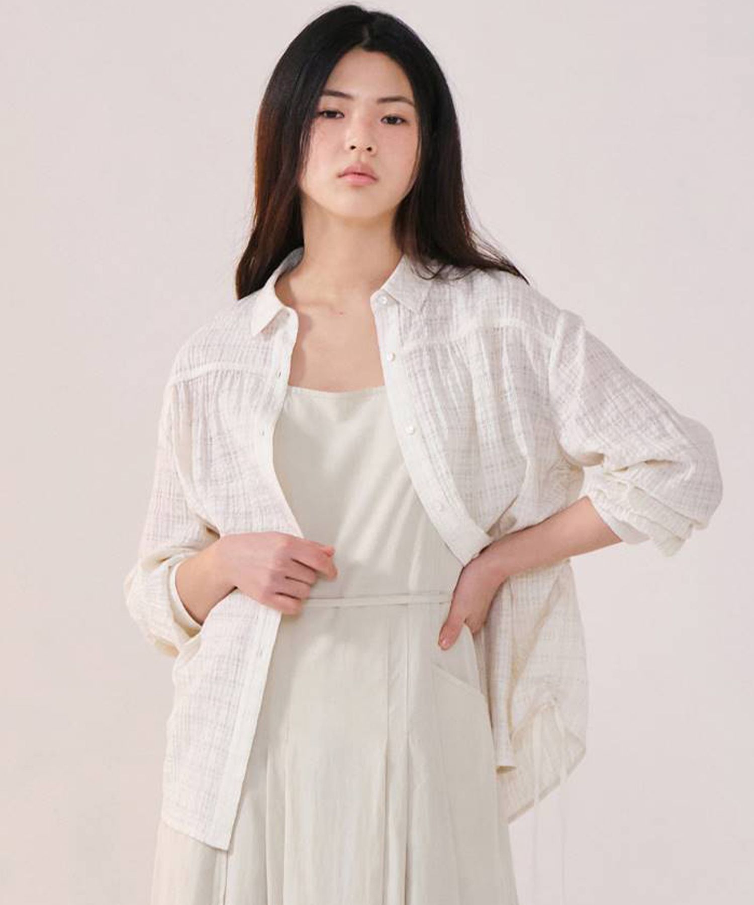 MUSINSA | COVERNAT WOMAN Women's String Sheer Shirt Ivory