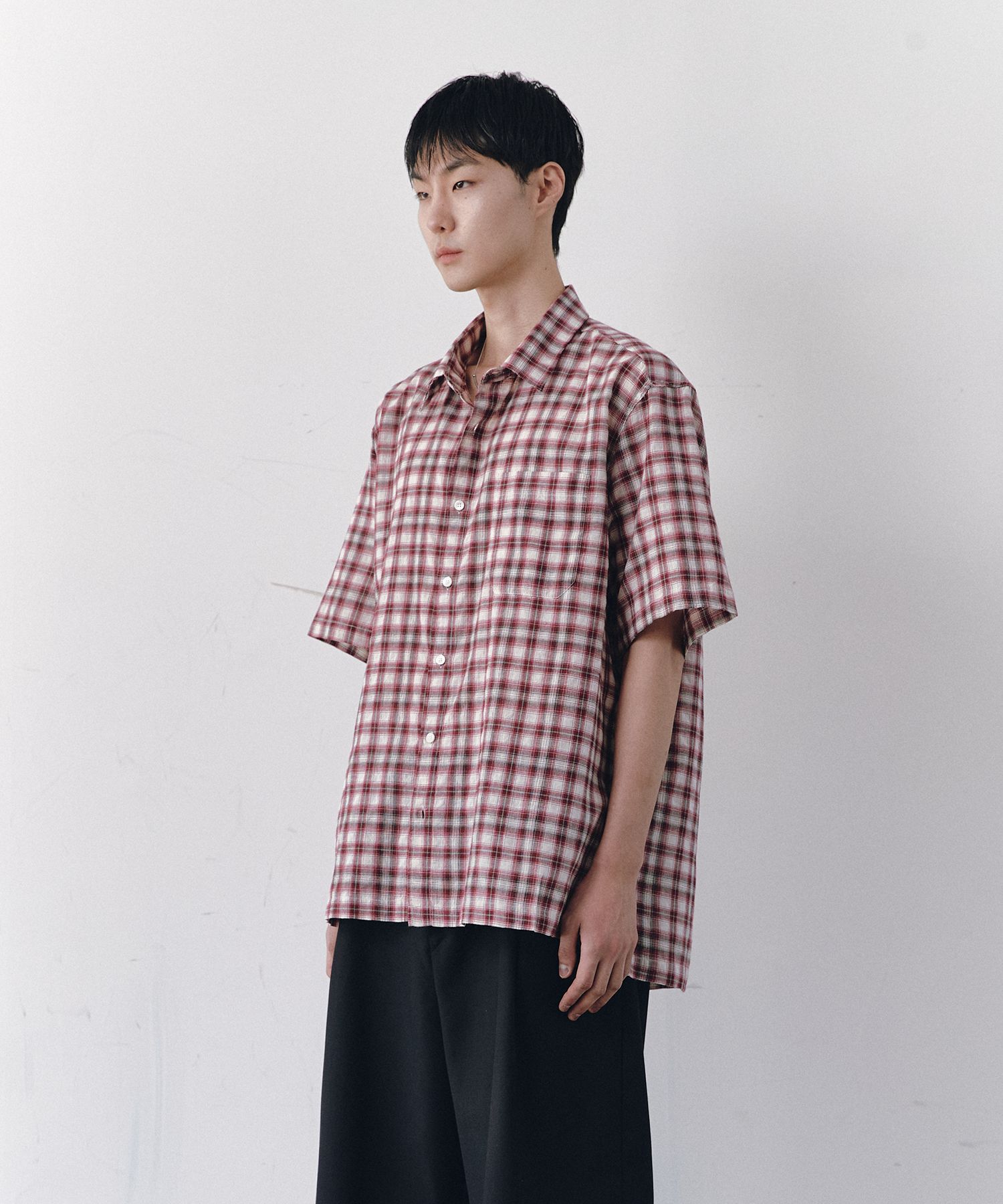 MUSINSA | BALLUTE FLORIDA HALF SLEEVE SHIRT (RED CHECK)