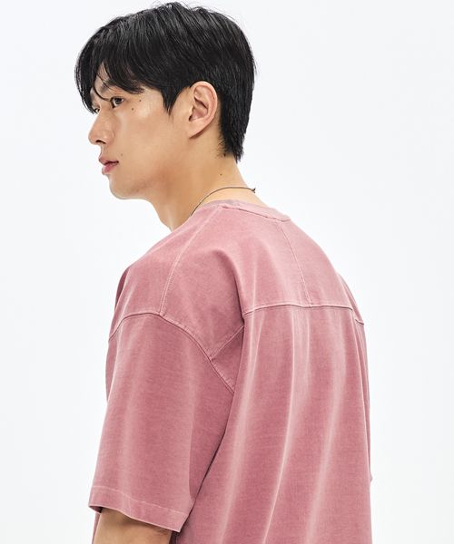 MUSINSA | SOVERMENT 460G Cut Heavy Pigment T-Shirt - Old Pink