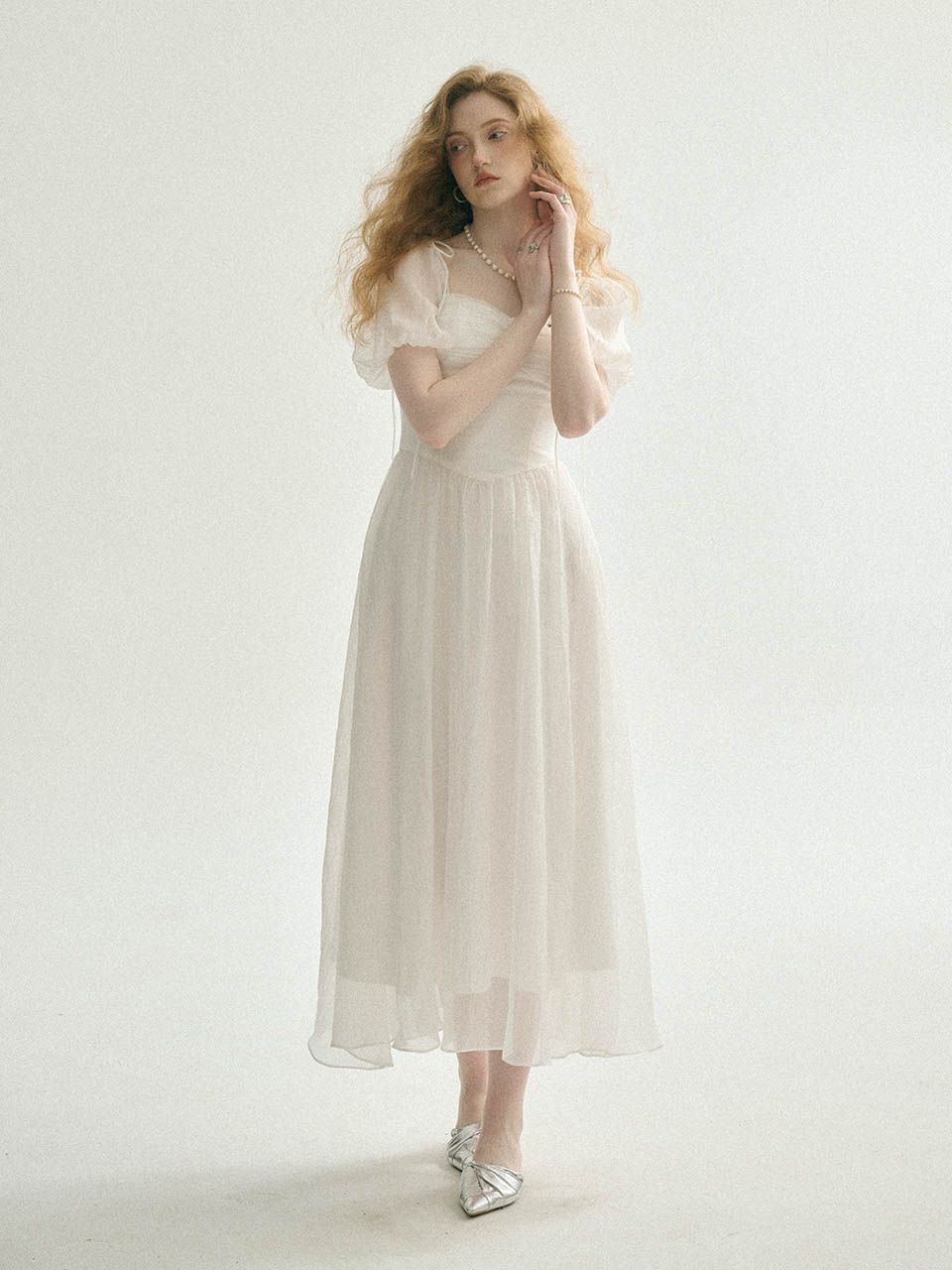MUSINSA | SINCETHEN Minerva Ribbon Long Dress (Ivory)