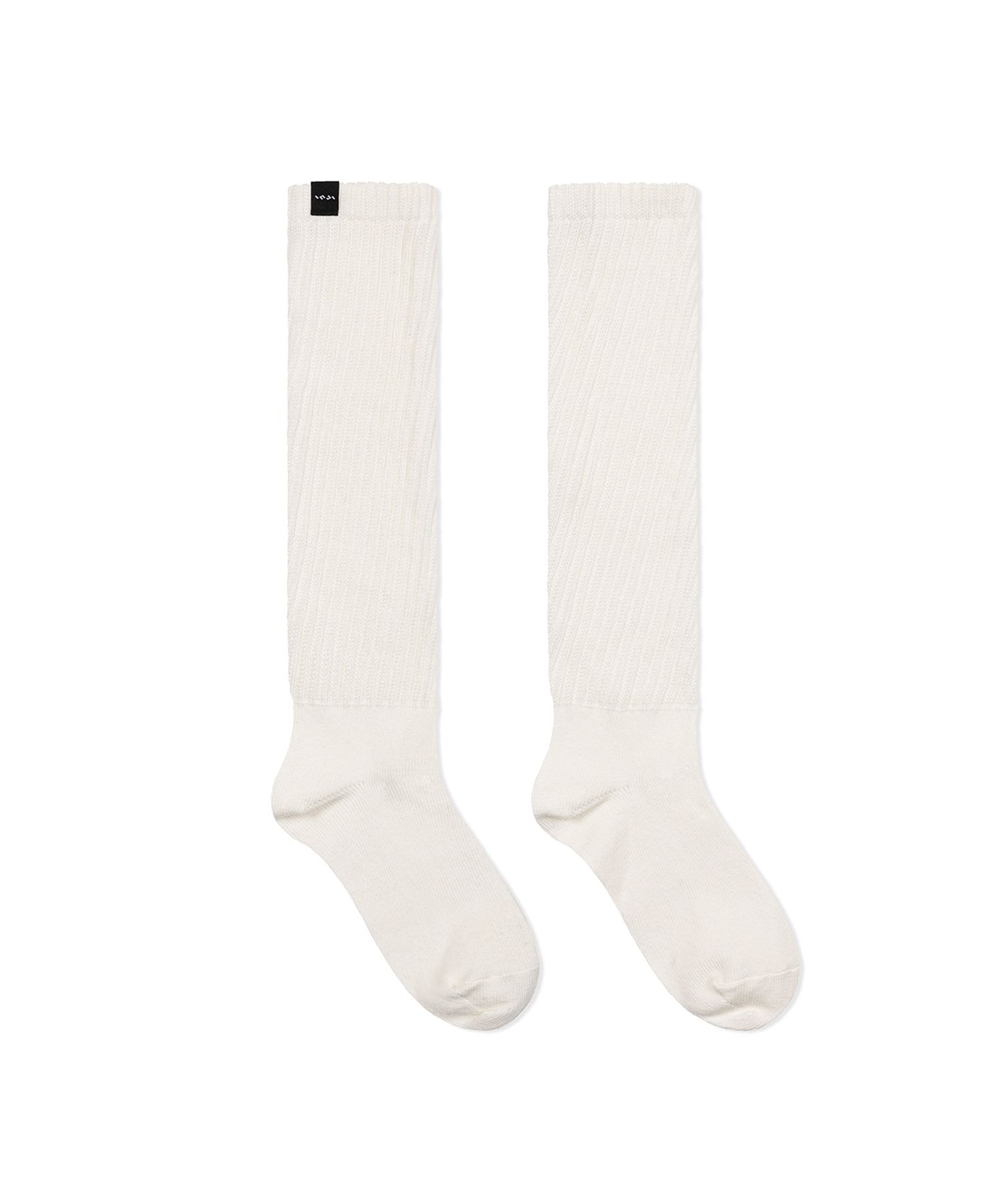 MUSINSA公式 | INJIACTIVE RIB KNEE SOCKS WHITE
