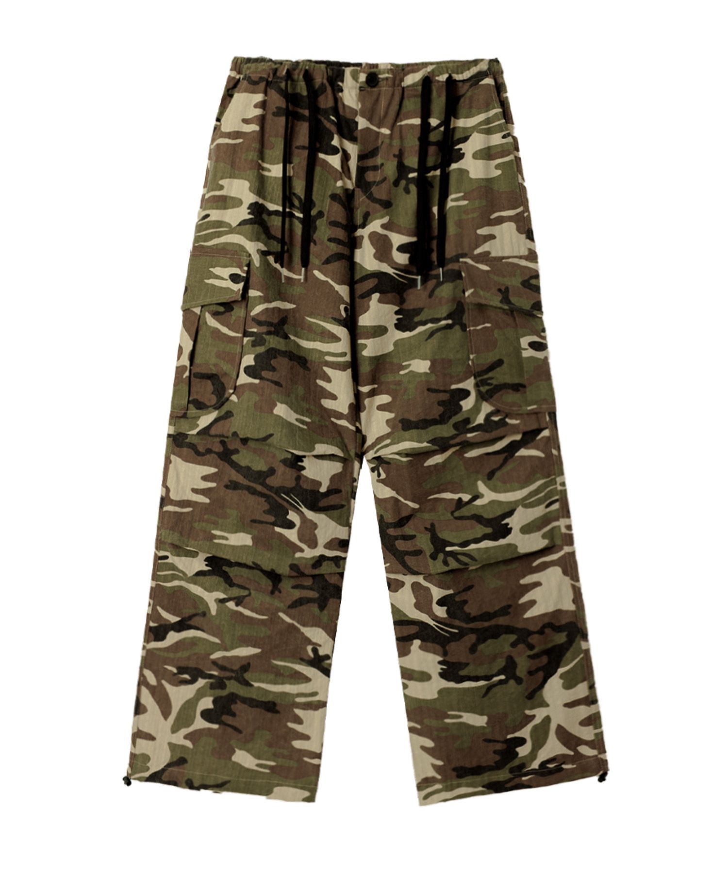 MUSINSA | DUCKDIVE String Camo Parasuit Cargo Pants Brown