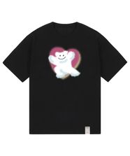 MUSINSA GRAVER UNISEX Sray Bear Big Cloud Smile Short Sleeve T