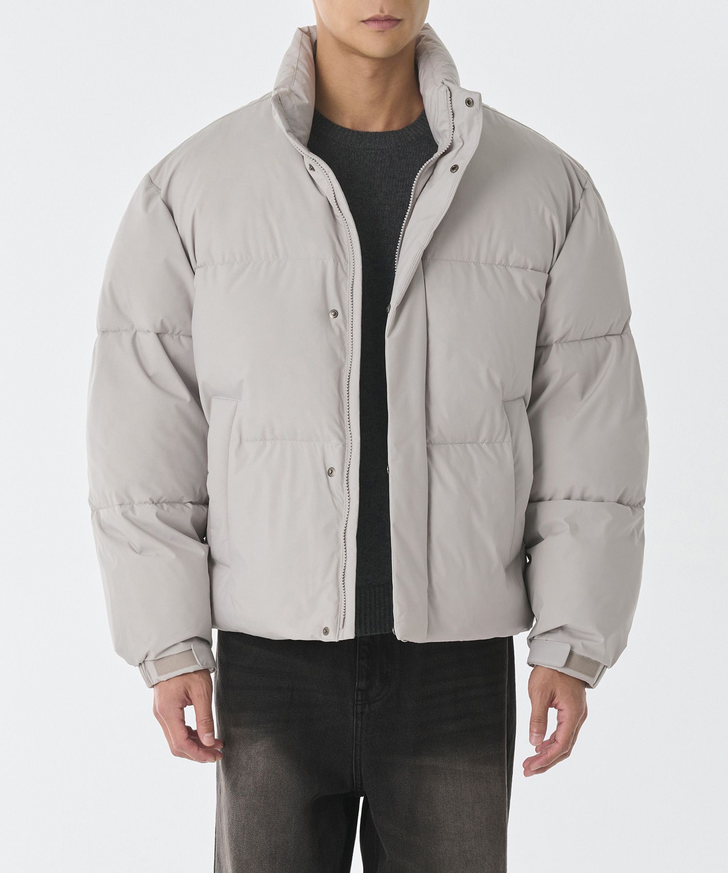 MUSINSA | MUSINSA STANDARD Daily Puffer Short Padded Jacket [Ash Gray]
