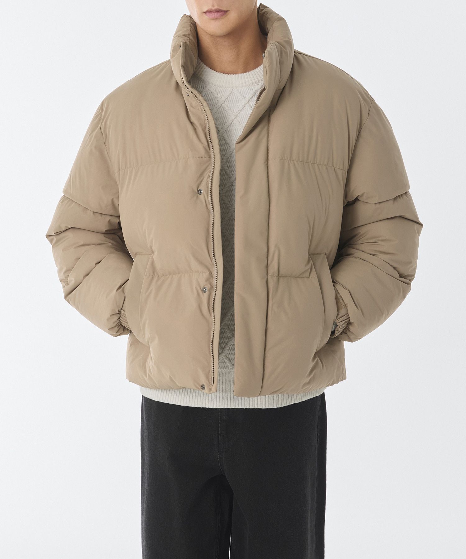 MUSINSA | MUSINSA STANDARD Daily Puffer Short Padded Jacket [Sand Beige]