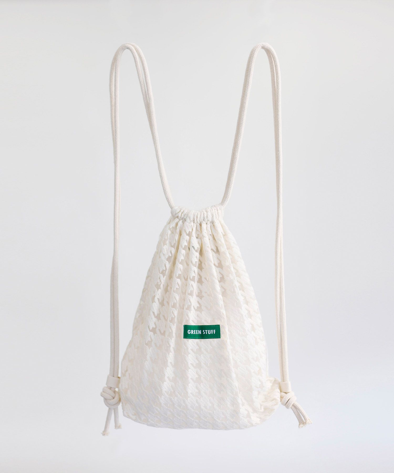 MUSINSA | GREEN STUFF rope string backpack R3 - glen check lace