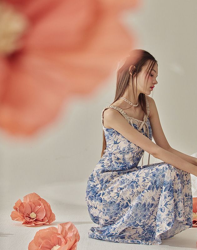 MUSINSA公式 | VIKINI VENDER Kate Ribbon Sleeveless Long Dress