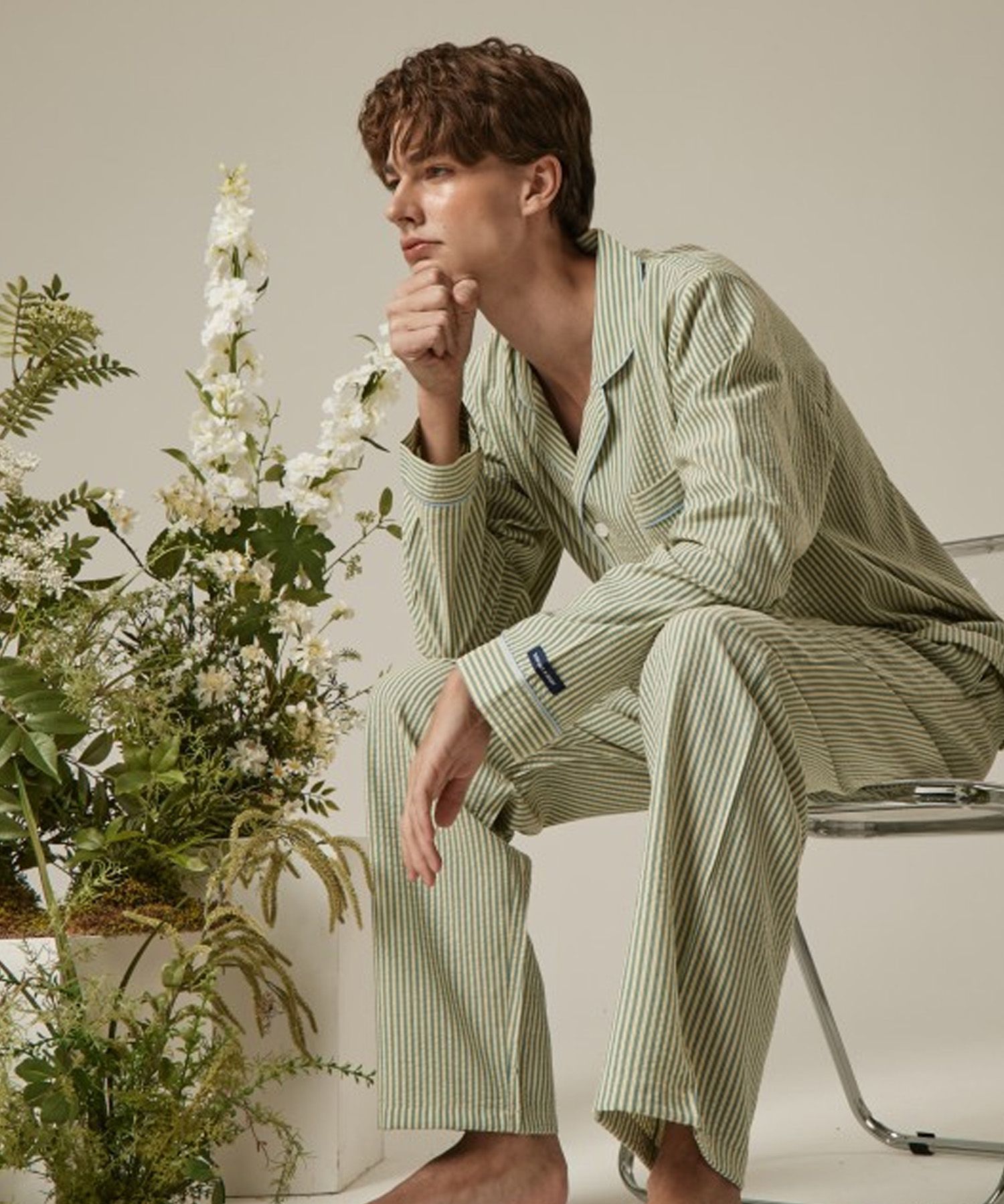 MUSINSA | SLEEPYCAT [Men] April Striped Pajamas 2C