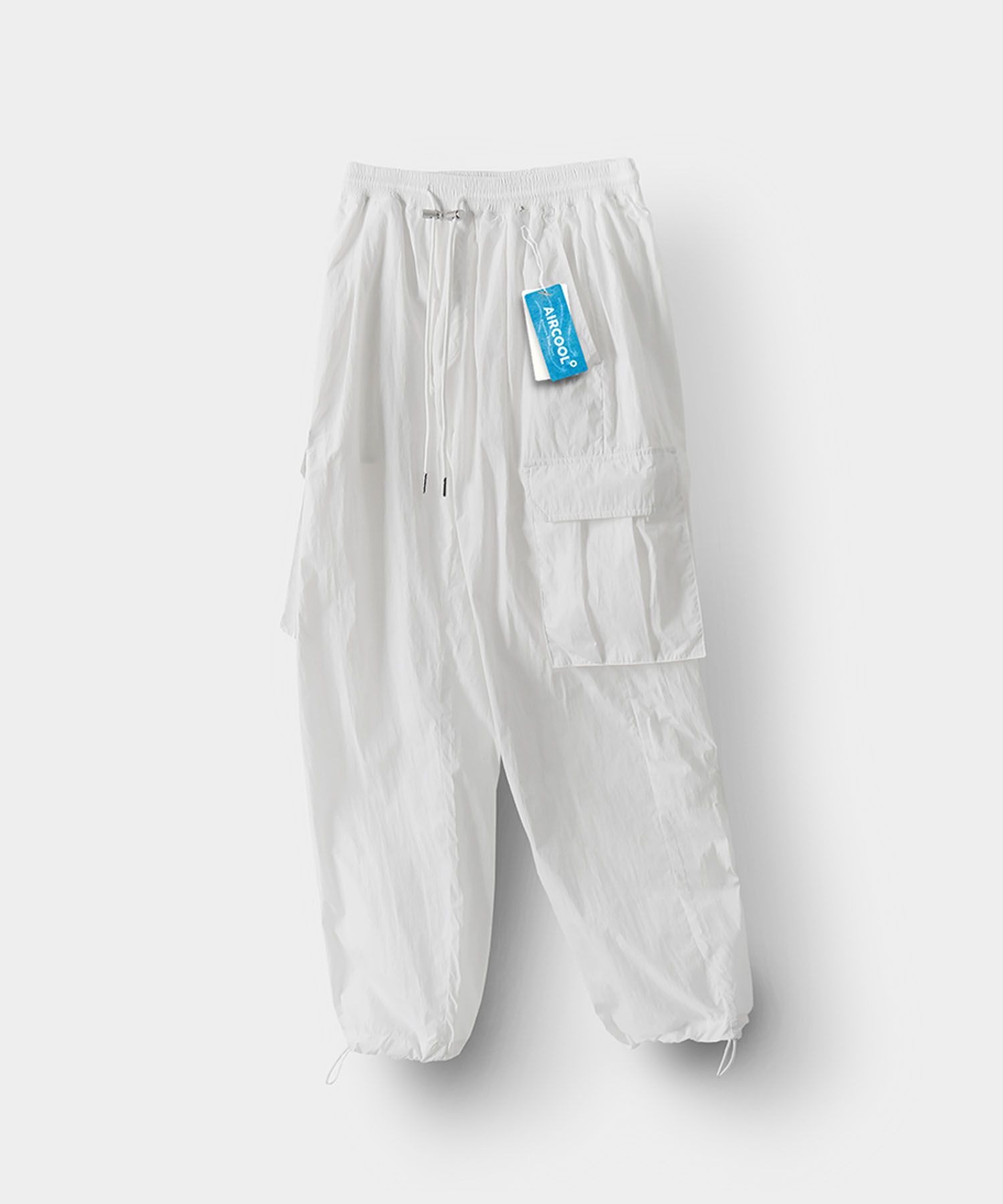 MUSINSA | MOOD INSIDE Ice String Cargo Wide Pants_White