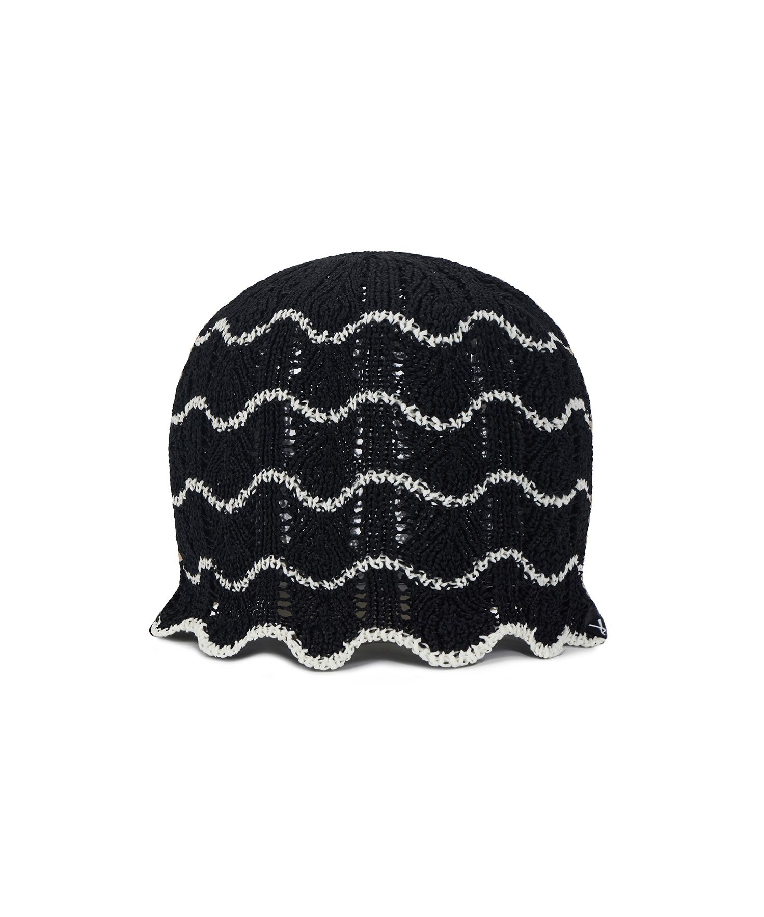 MUSINSA | VARZAR VA Label Wave Line Beanie Black
