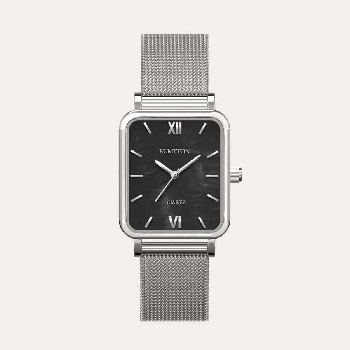 럼튼(RUMTTON) [맨즈] Harbor Large mesh watch (하버 라지 메쉬 워치) Black Silver ...