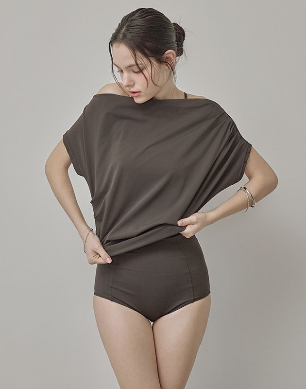 MUSINSA公式 | VIKINI VENDER Flua Drape Cover Up Bikini SET 3pcs