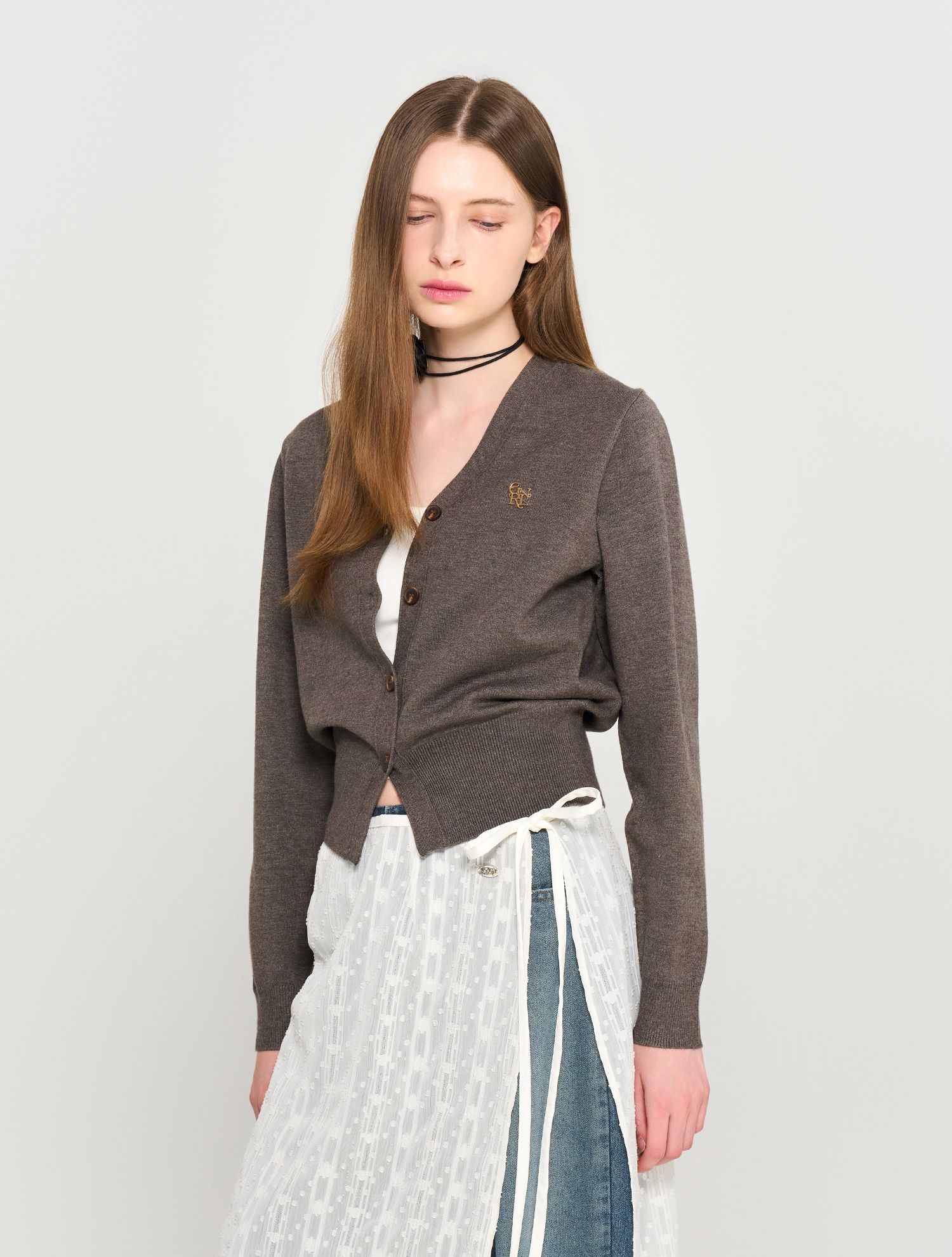 MUSINSA公式 | GENERAL IDEA GNRL Essential Cardigan [CHARCOAL] / WBD3L04503