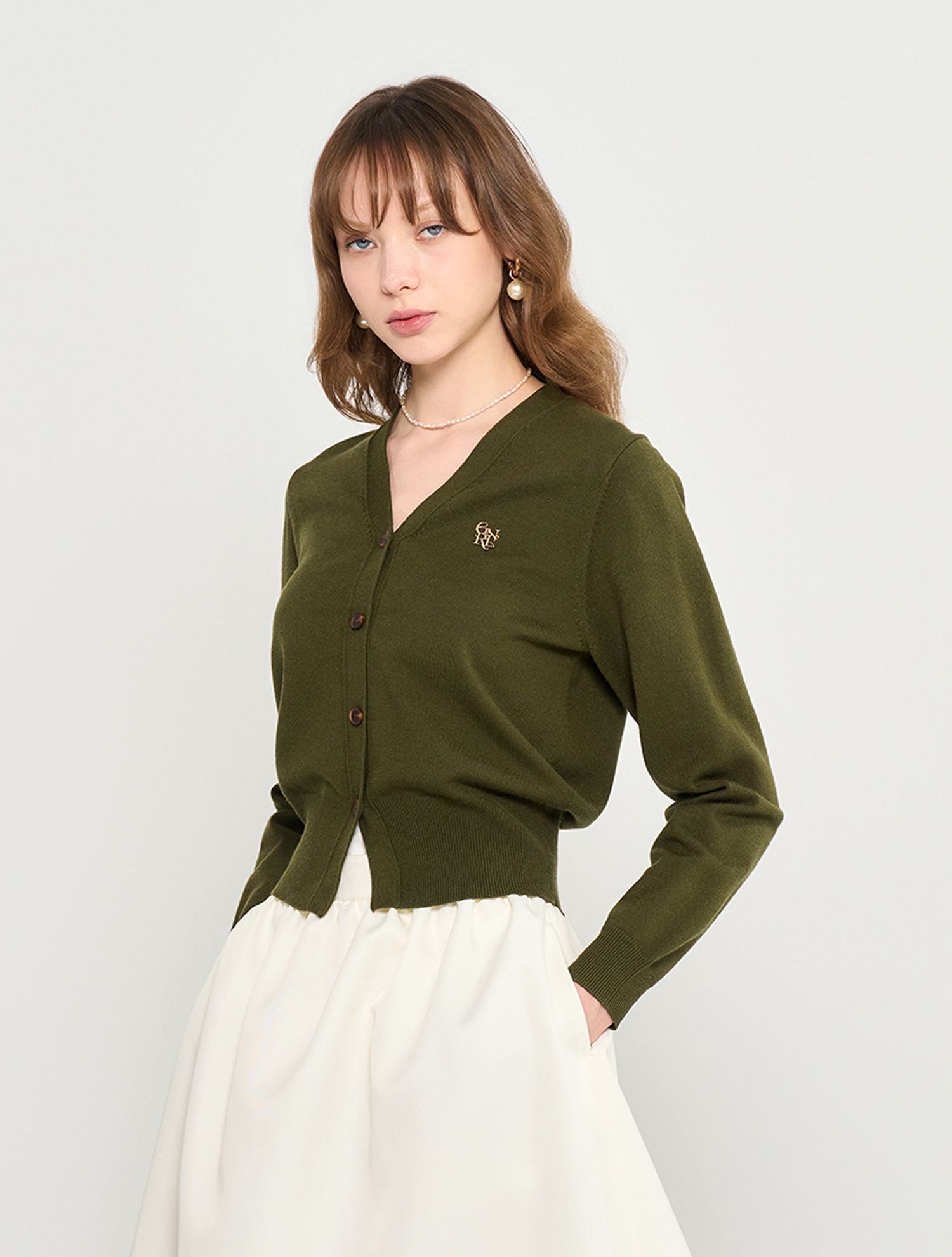 MUSINSA公式 | GENERAL IDEA GNRL Essential Cardigan [KHAKI] / WBD3L04503