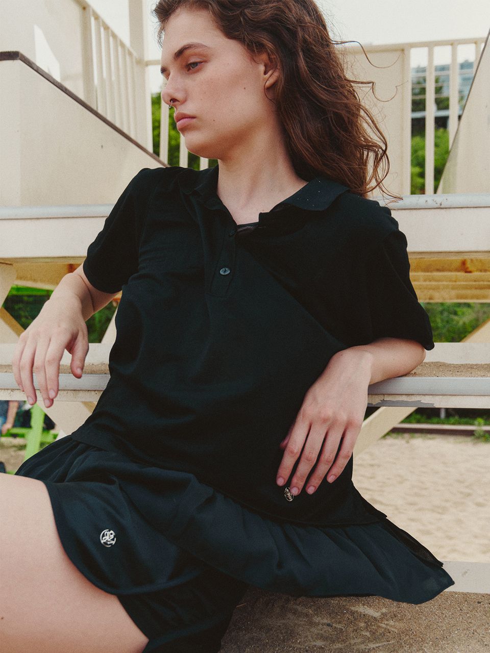 MUSINSA | GIMMETHEYOUNG G_SHINE PIQUE SHIRT / BLACK