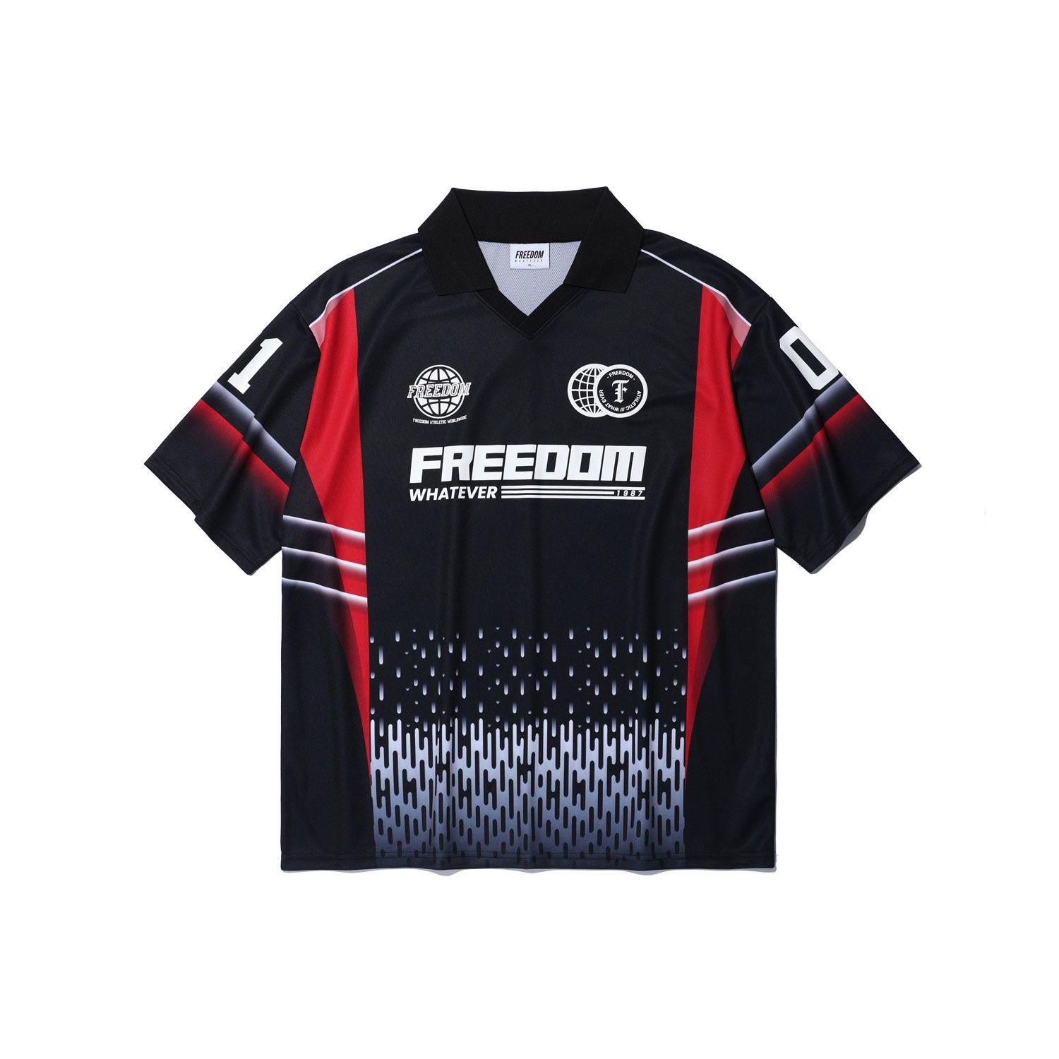 MUSINSA公式 | FREEDOM Racing pique t-shirt (black)