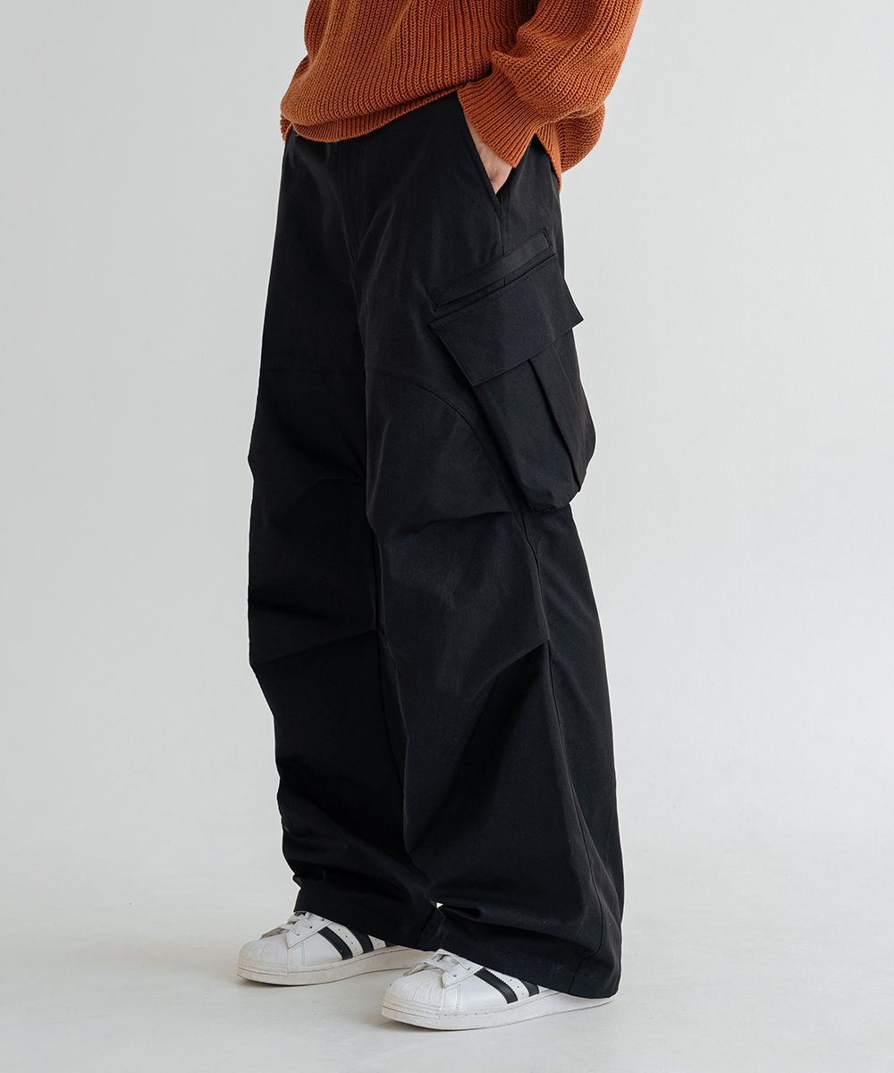 MUSINSA | LEMAIN SECOND Wide Big Pocket Parachute Banding Cargo Pants ...