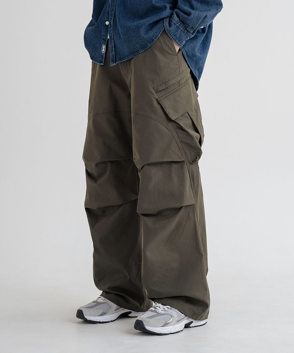 MUSINSA | LEMAIN SECOND Wide Big Pocket Parachute Banding Cargo Pants ...