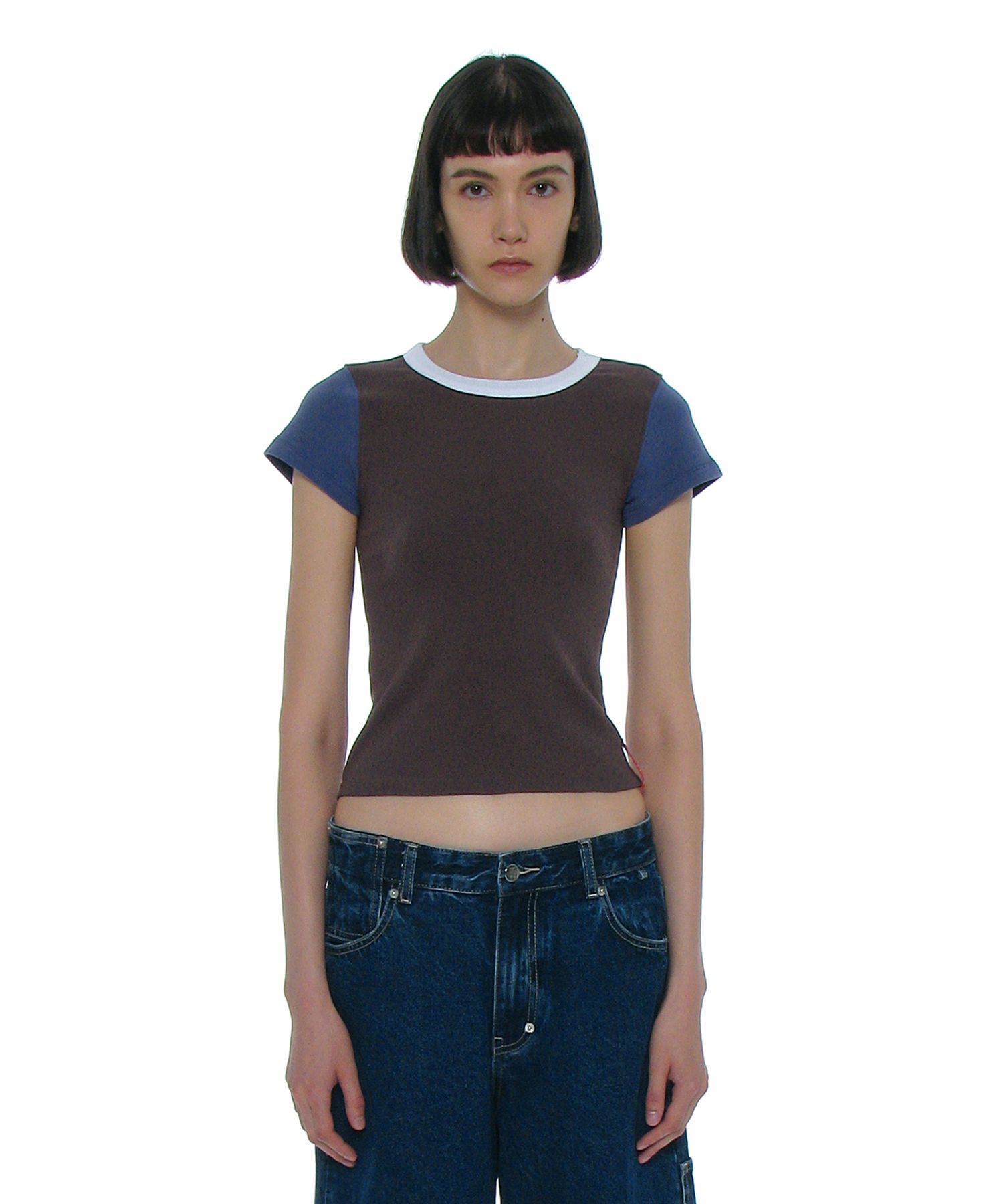 MUSINSA | PARTIMENTO WOMEN PWC Color Block Baby Tee_3 Colors