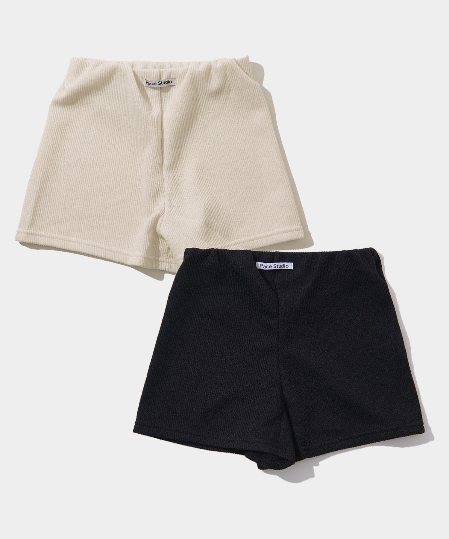 MUSINSA | PLACE STUDIO Label point ribbed knit micro banding shorts ...