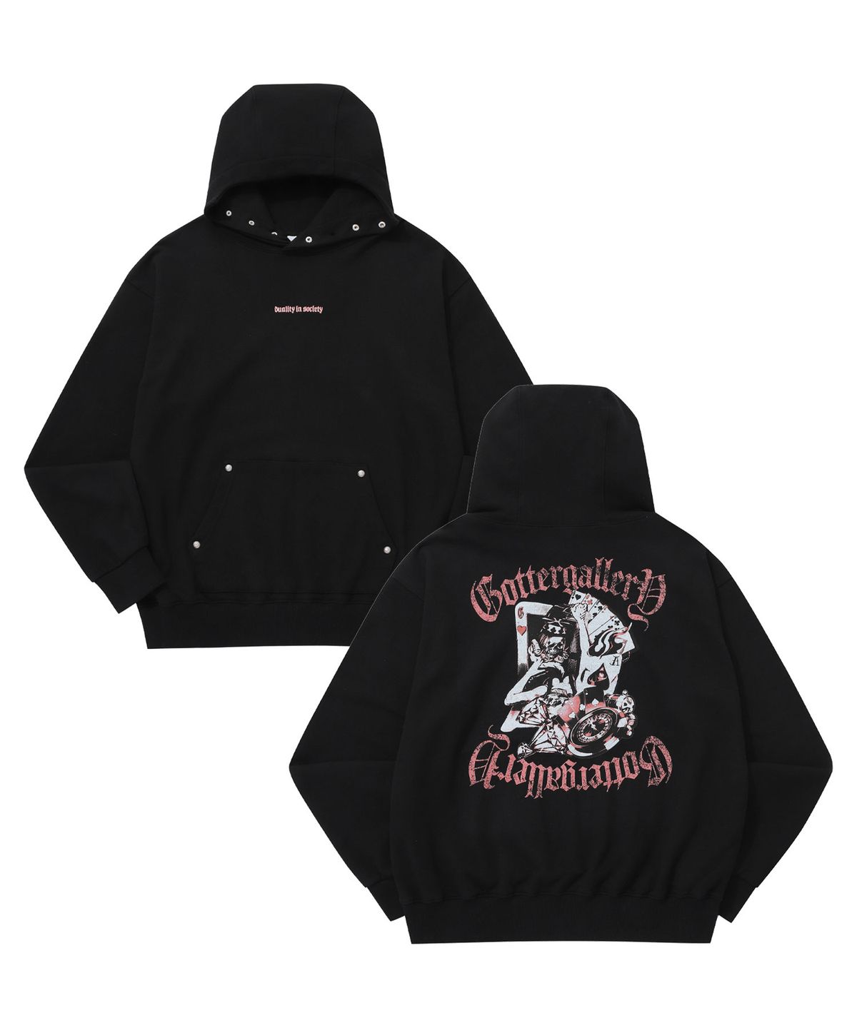 가터갤러리(GOTTER GALLERY) POKER FACE BALACLAVA HOODIE_BK - 사이즈 & 후기 | 무신사