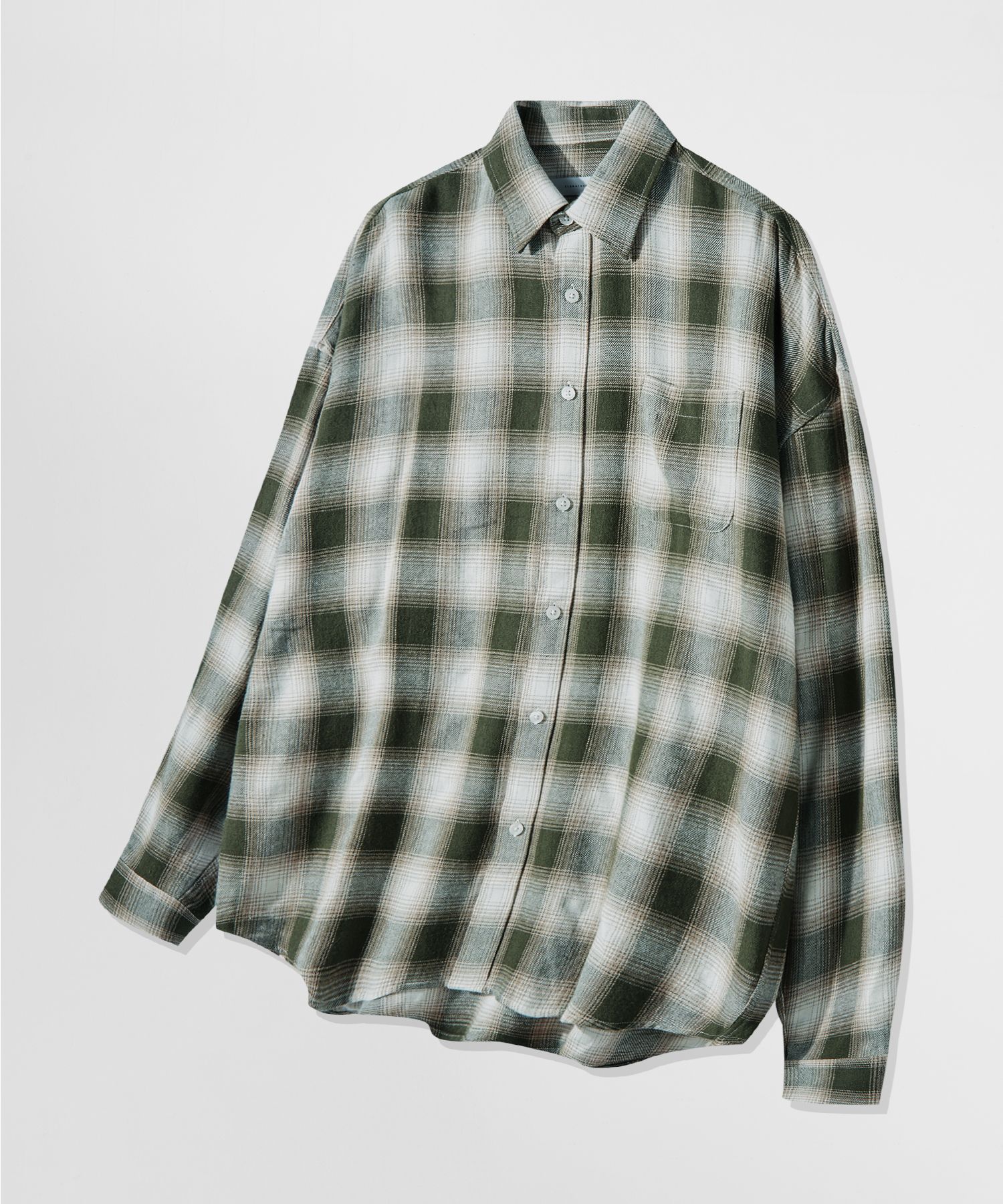MUSINSA | SIGNATURE Natural Grid Check Shirt [Green]