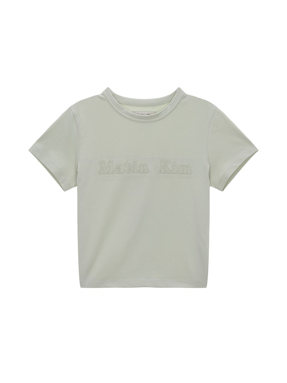 Matin Kim MATIN 反向拼接LOGO 短版上衣（淺卡其） (Creatrip)