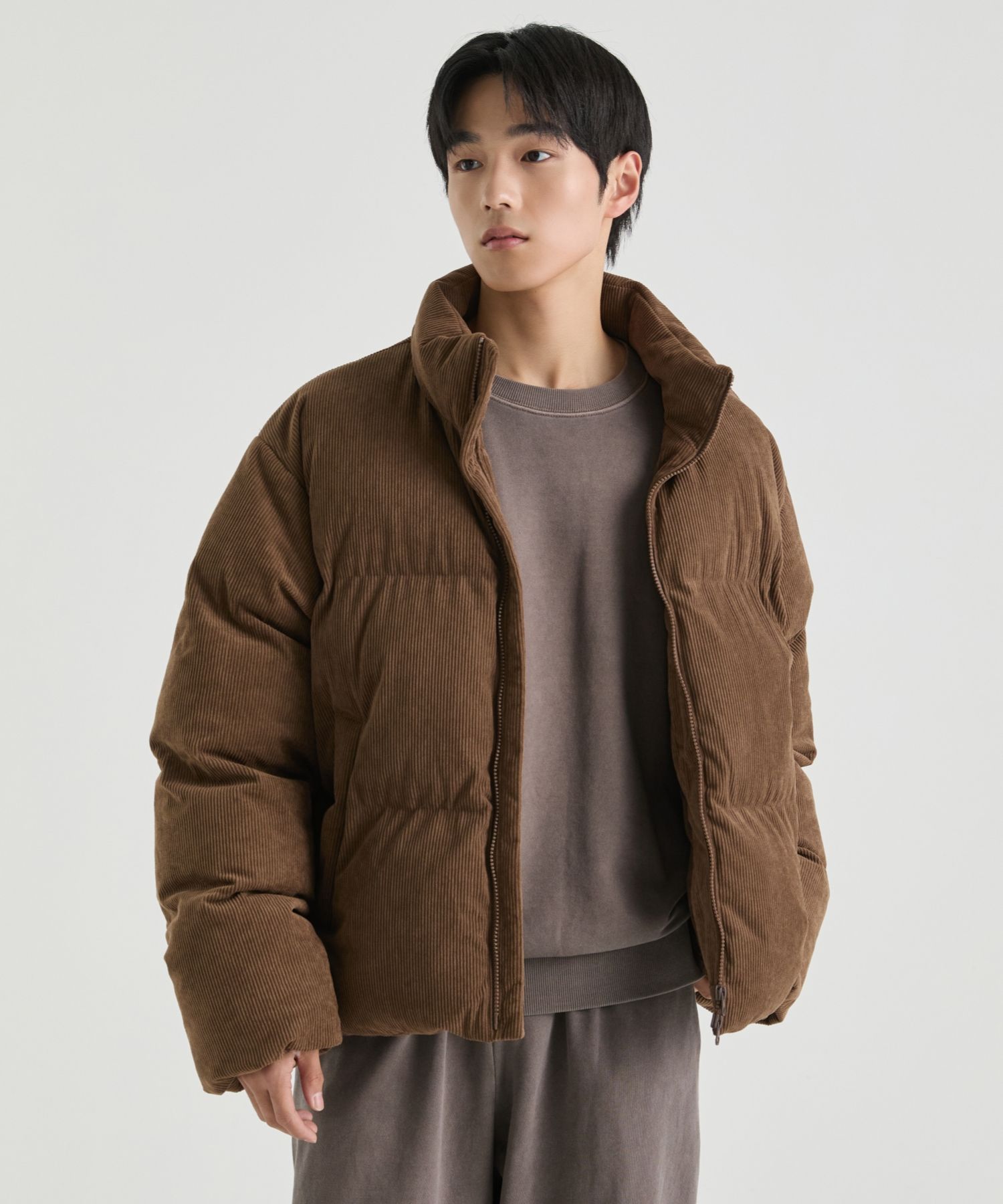 MUSINSA | MUSINSA STANDARD Daily Puffer Corduroy Short Padding Jacket [Baroque Brown]