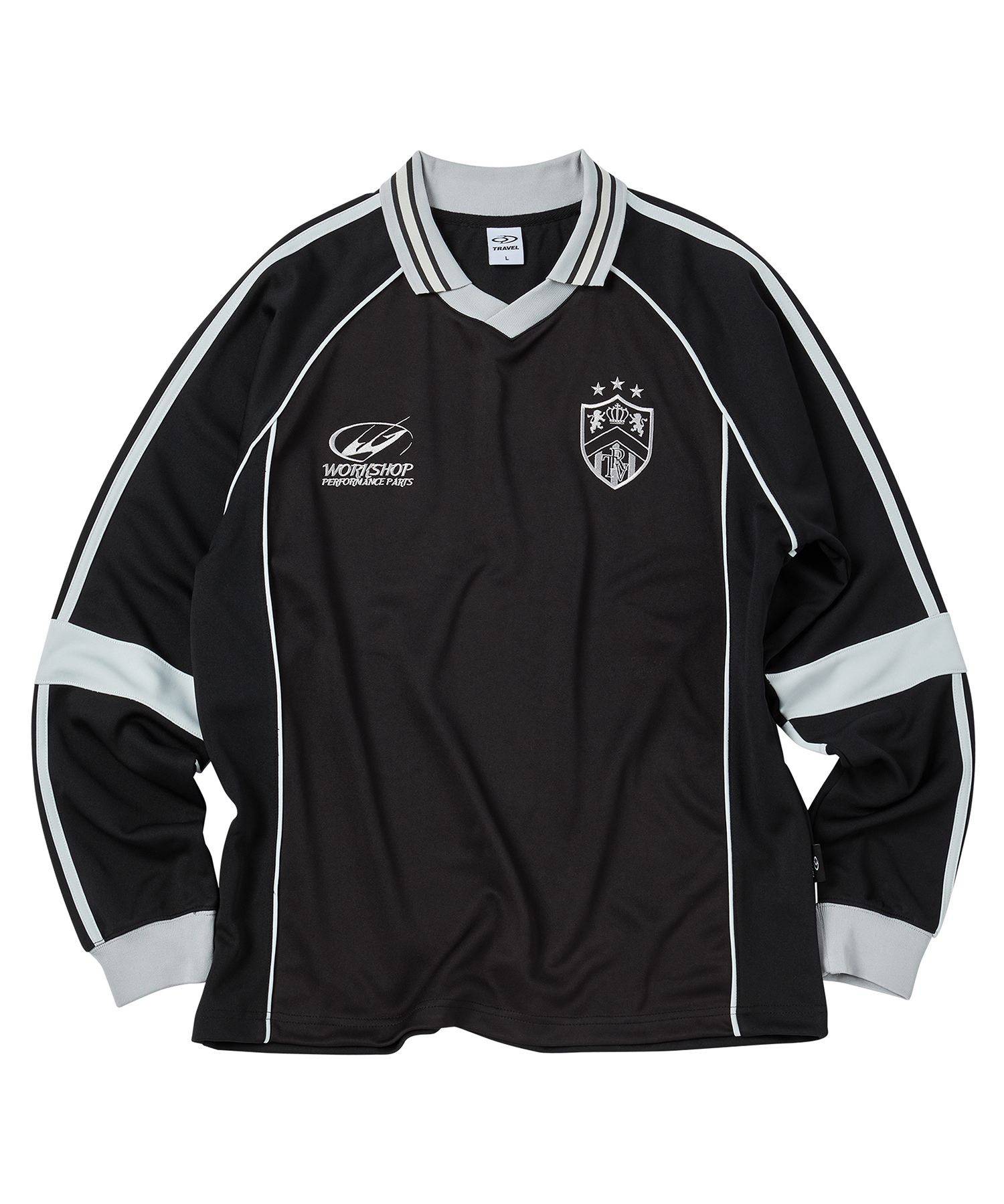 MUSINSA | TRAVEL Jersey Piping Long Sleeve Black