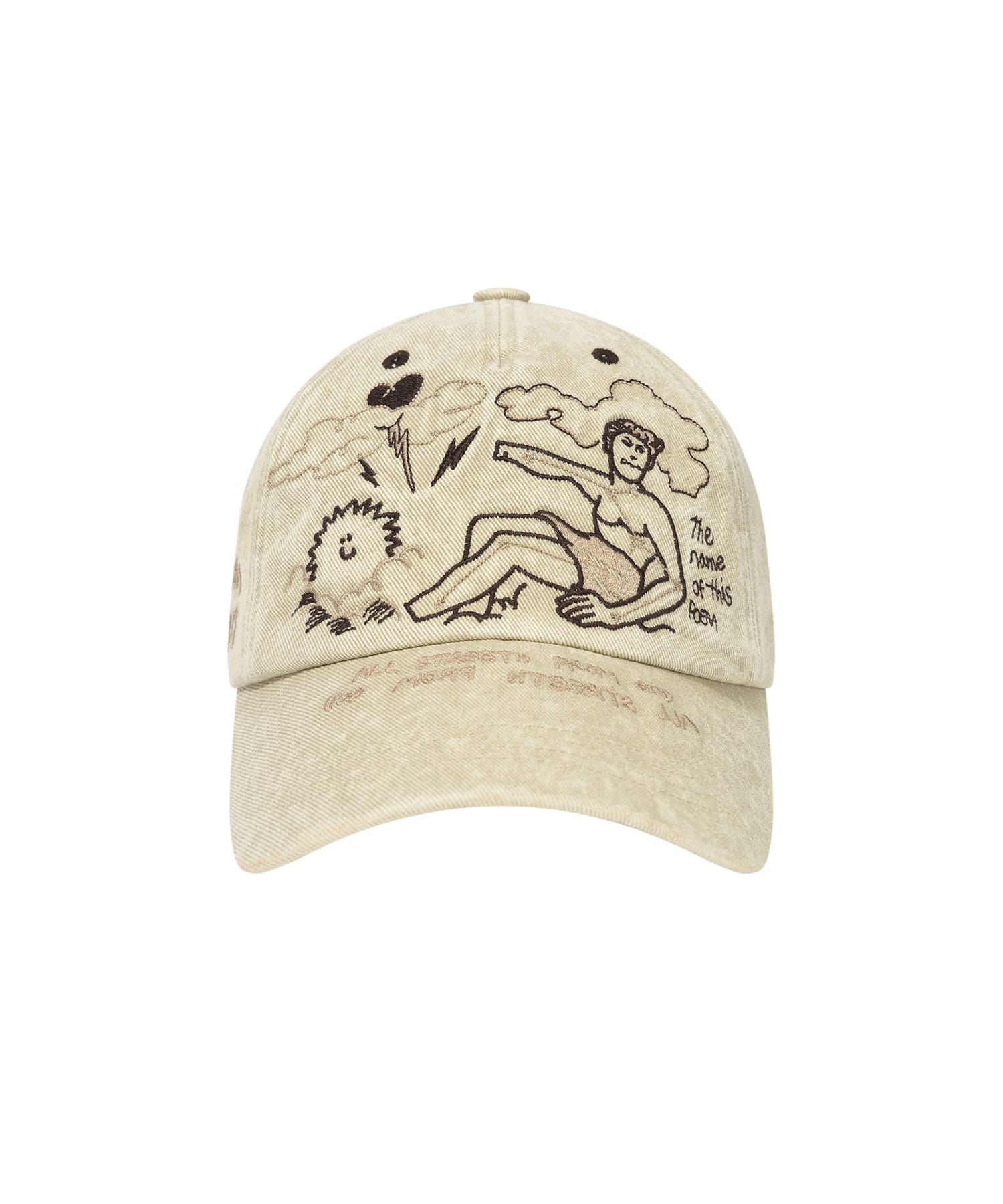 MUSINSA | WACKY WILLY Two-tone graphic ball cap beige