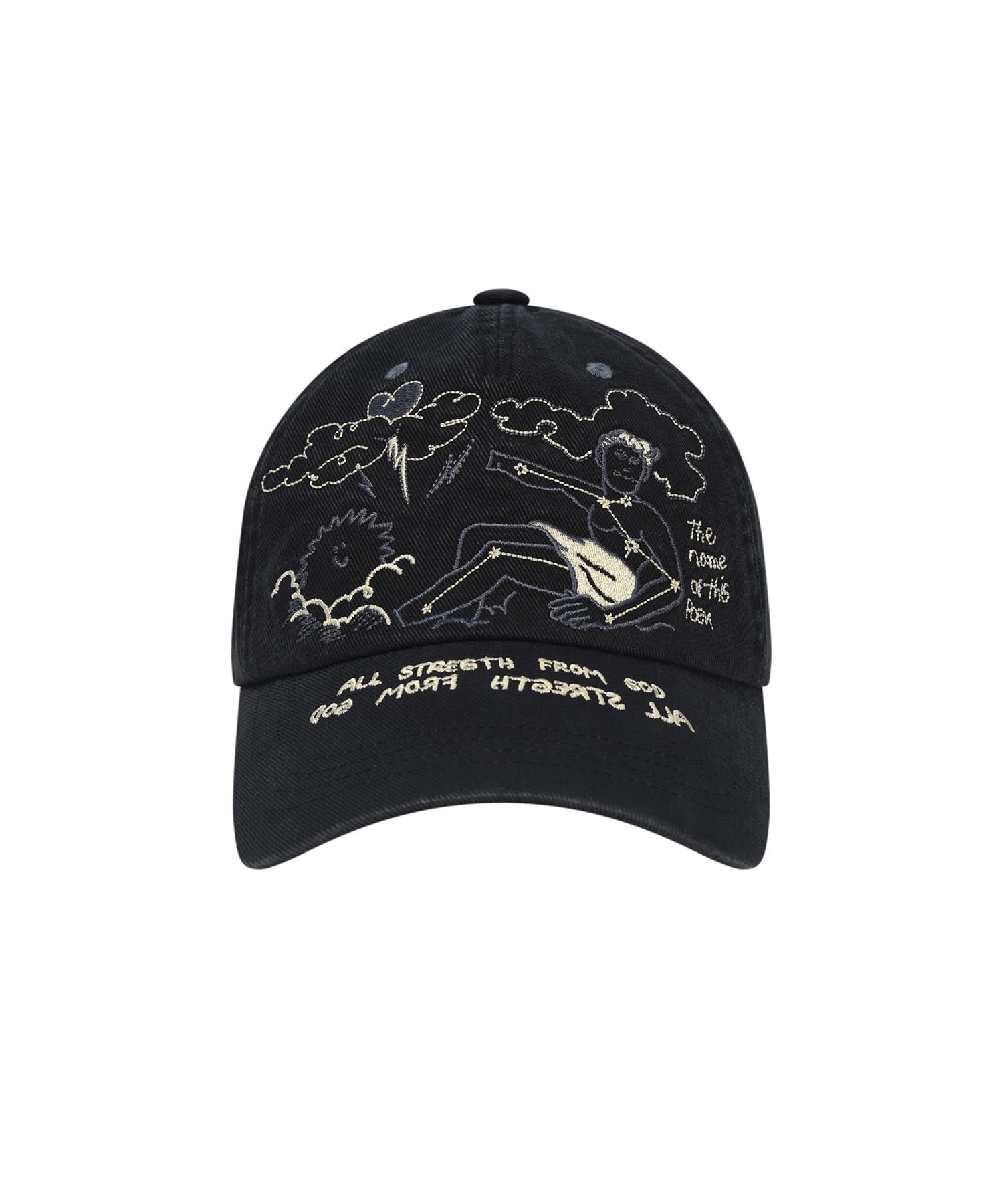 MUSINSA | WACKY WILLY Two-tone graphic ball cap black