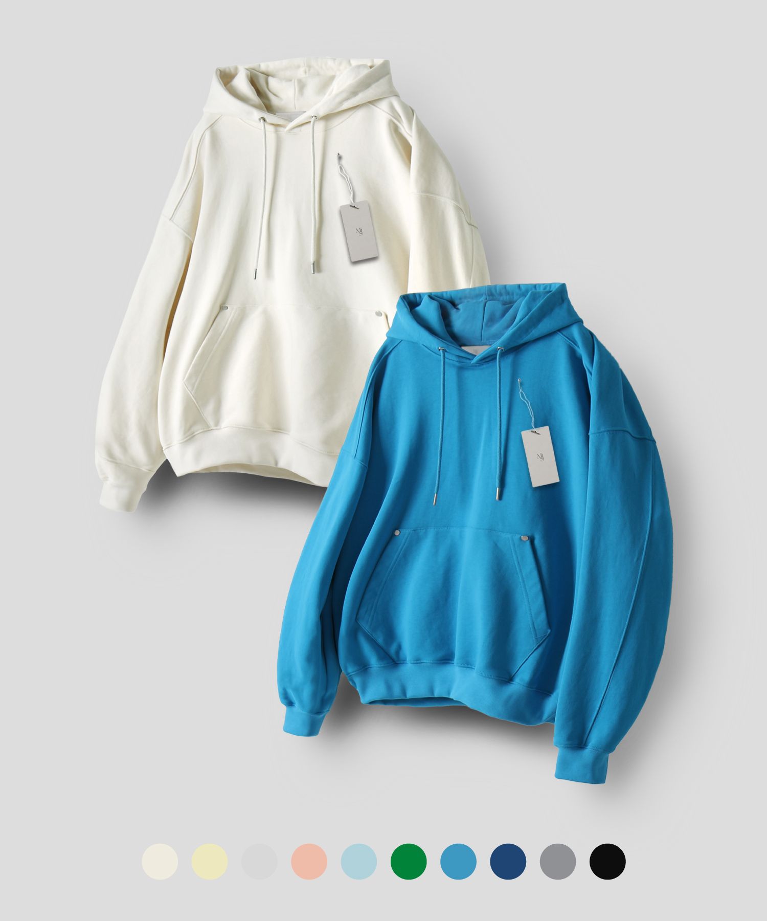 MUSINSA | MOOD INSIDE Stitch Rivet Sweat Hood_10Color