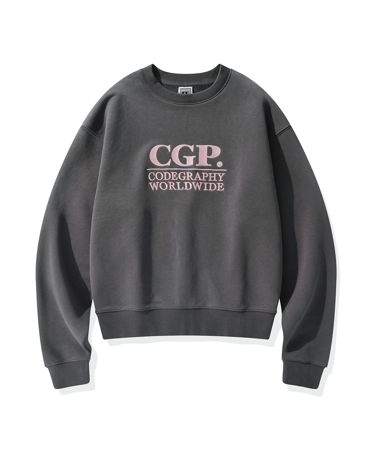 MUSINSA | Codegraphy (Women) Square Logo Man to Man_Charcoal